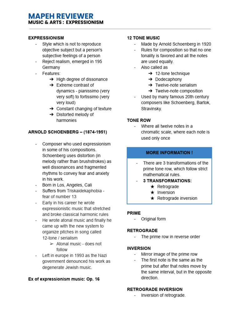 MUSIC & ARTS_ EXPRESSIONISM | PDF | Art Movements