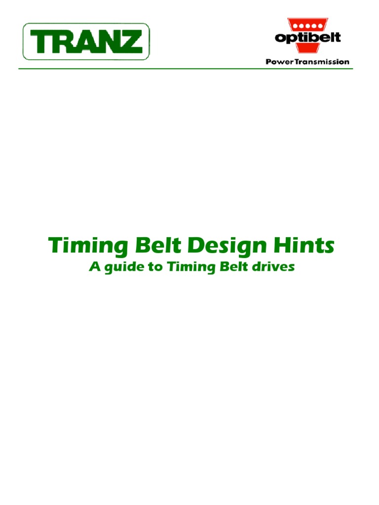 Timing Belt Design Hints | PDF | Belt (Mechanical) | Mechanical Engineering