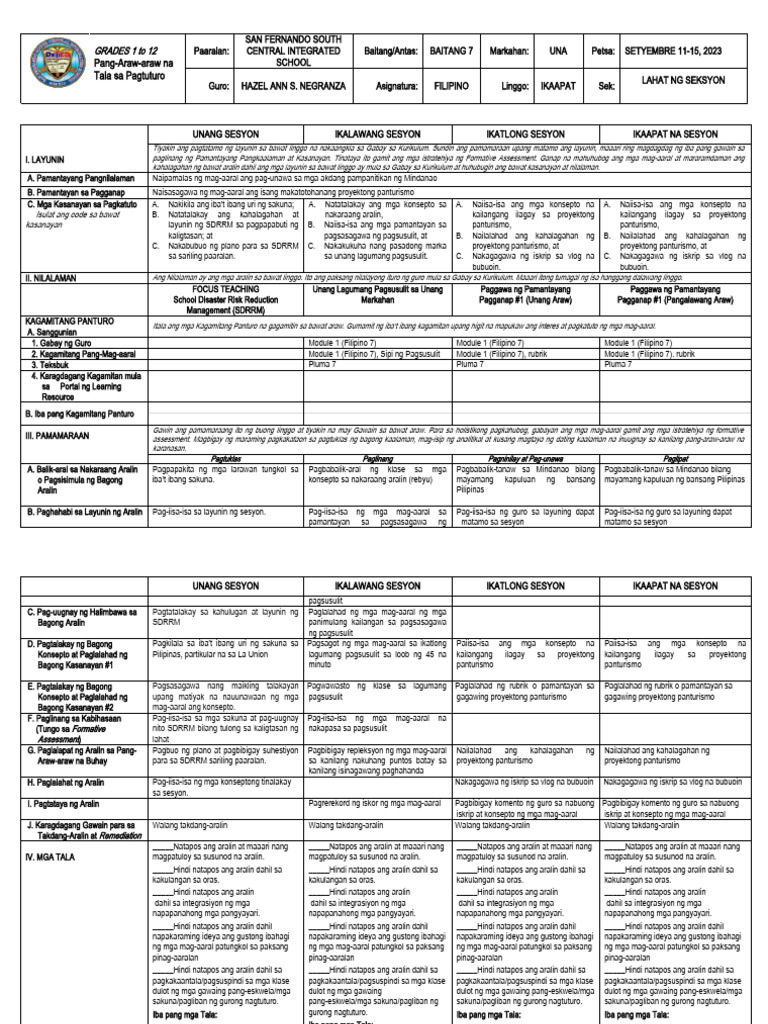 1st Quarter-SEPT. SDRRM - FOCUS TEACH | PDF