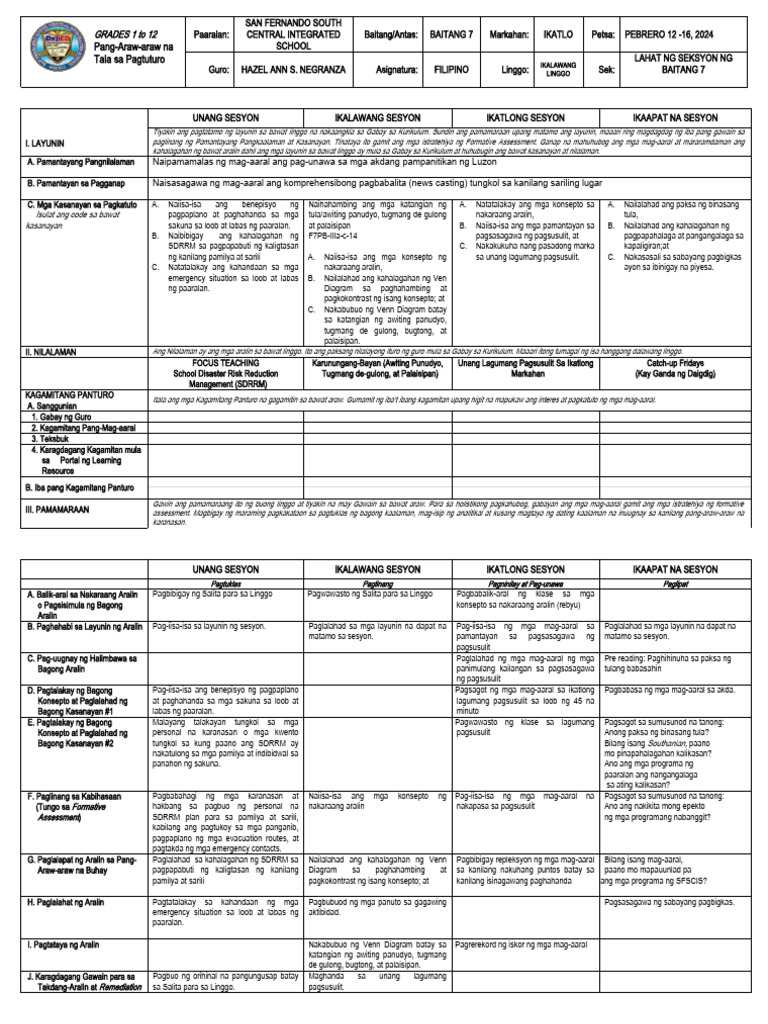 3rd Quarter-FEB. SDRRM - FOCUS TEACH | PDF