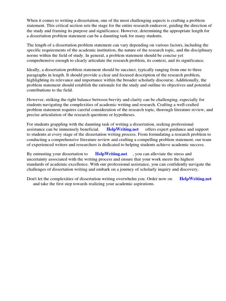 How Long Should A Dissertation Problem Statement Be | PDF | Thesis ... How Long Should A Dissertation Problem Statement Be | PDF | Thesis ...