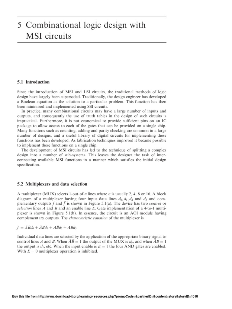 Com Bi National Logic Design Using MSI Ccts | PDF | Integrated Circuit ...