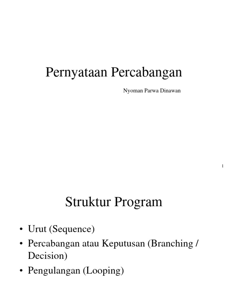 Pernyataan Percabangan - Materi | PDF