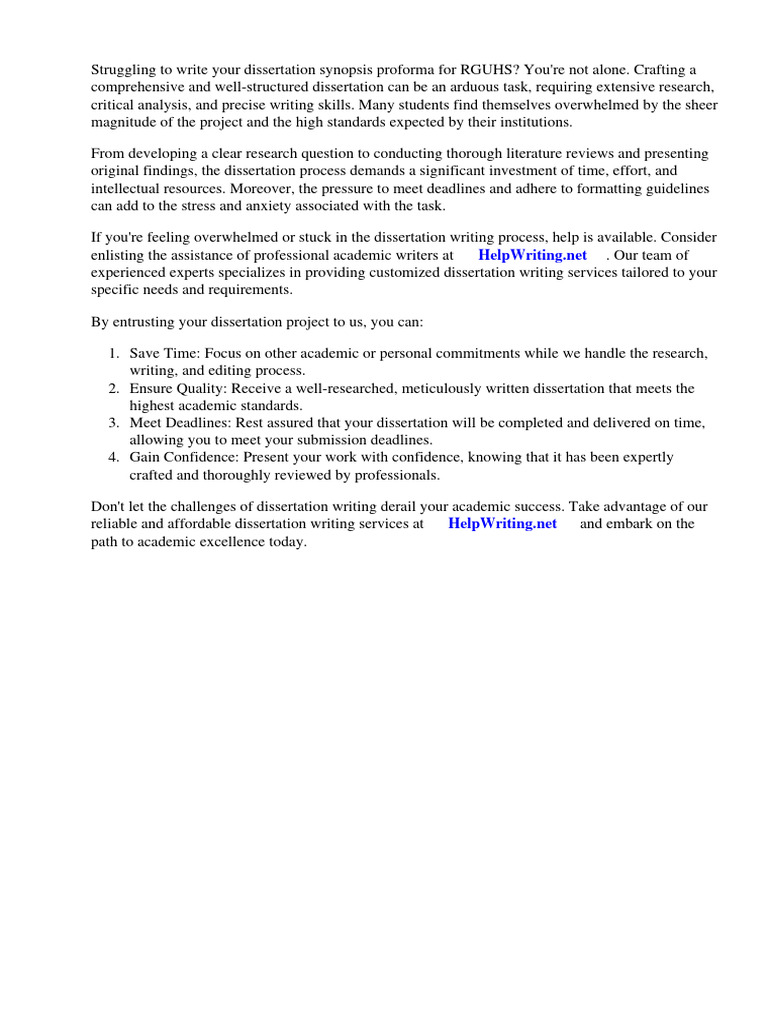 Rguhs Dissertation Synopsis Proforma | PDF | Fever | Infection