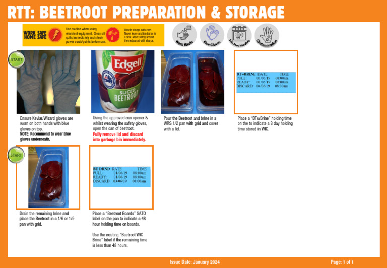 RTT Beetroot Preparation and Storage | PDF