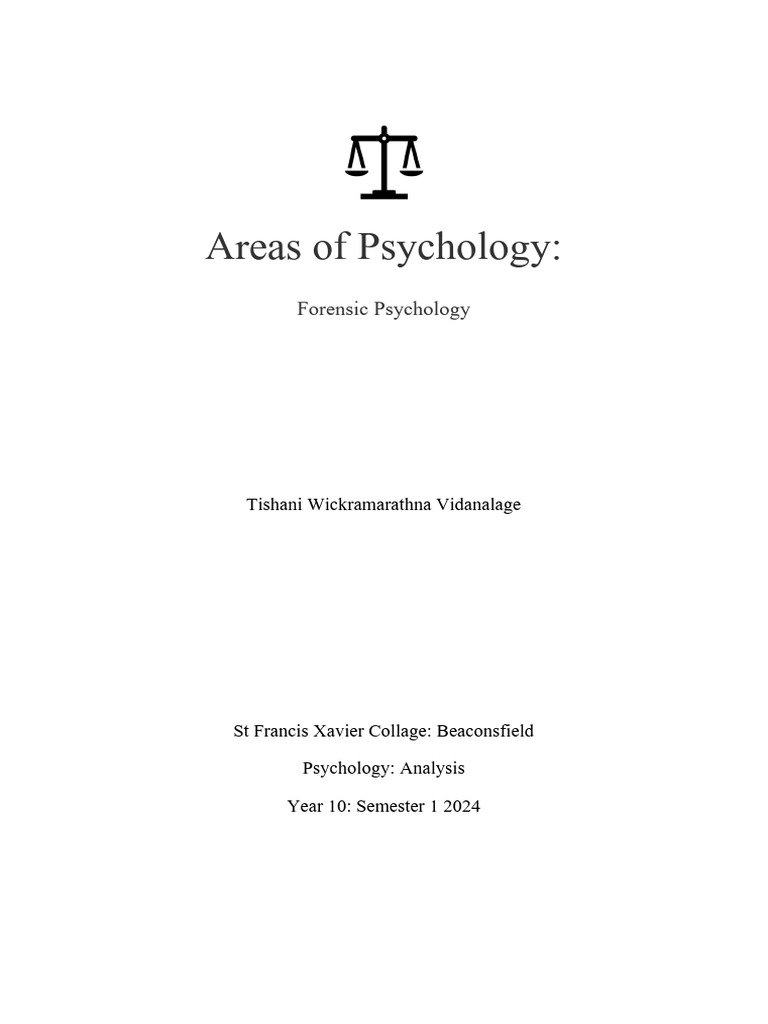 Areas of Psychology | PDF