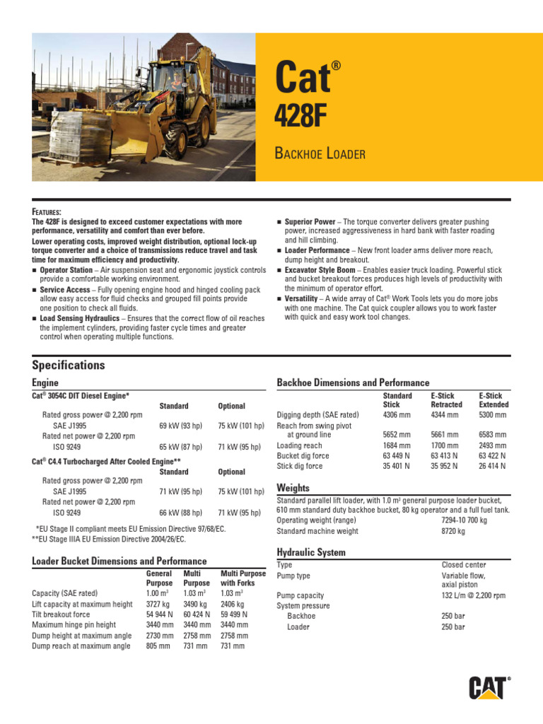 CAT 428F Spesifikasi | PDF