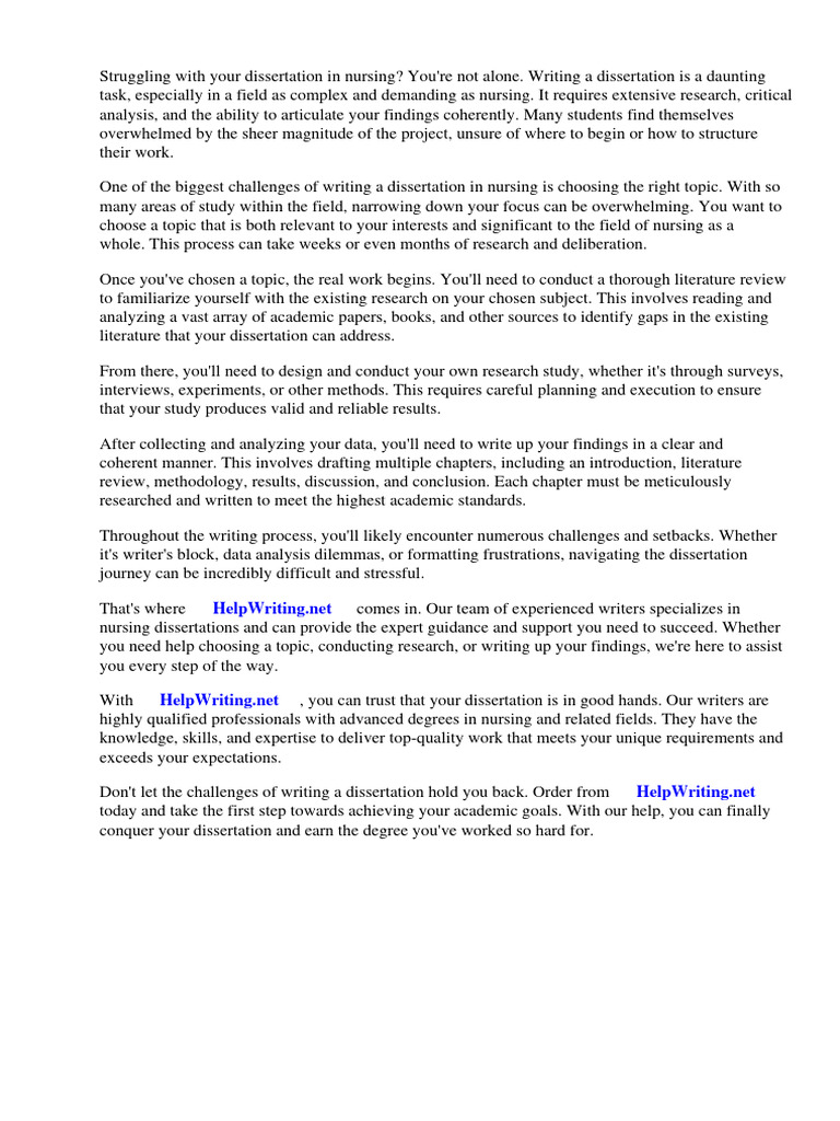 Dissertation Topics Nursing | PDF | Nursing | Health Care