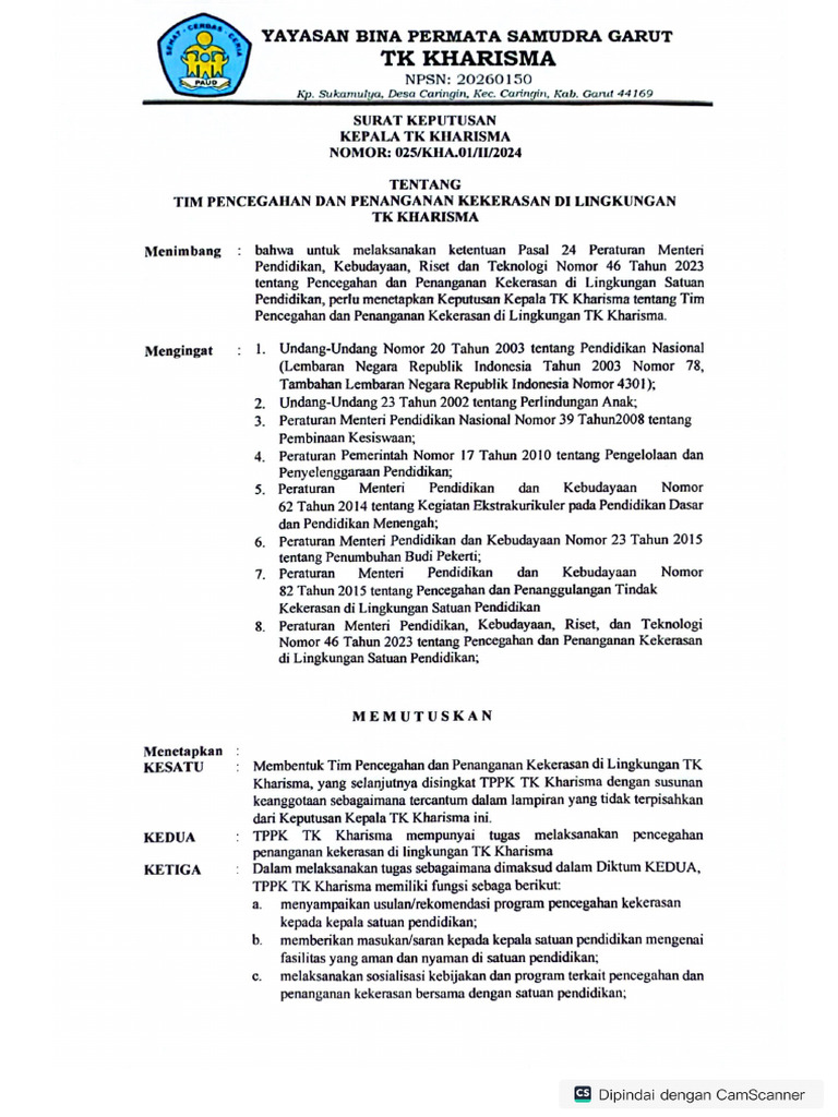 SK TPPK (TK Kharisma) | PDF