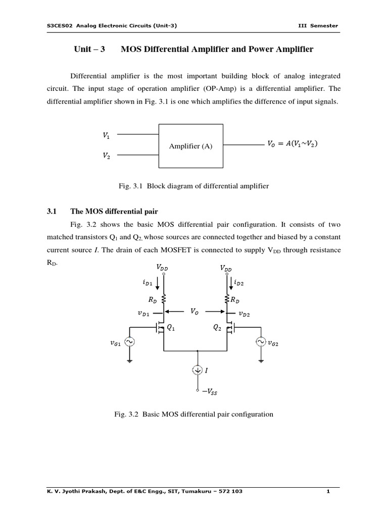 AEC - Notes (Unit-3) | PDF | Amplifier | Mosfet
