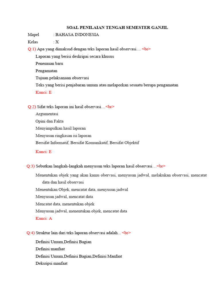 Soal Pas Ganjil 23-24 | PDF