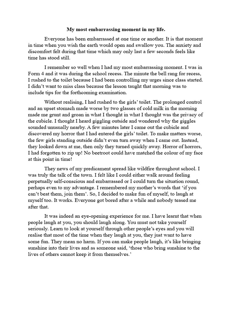 My Most Embarrassing Situation Pdf
