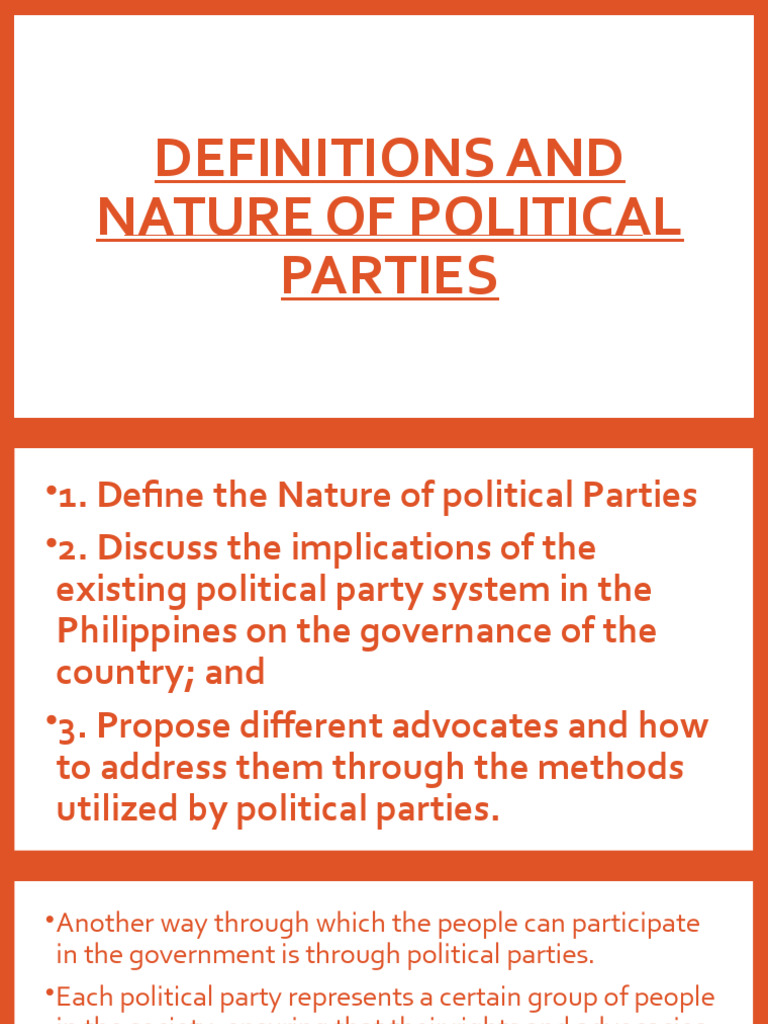 Pol Gov Lesson 3 V2 | PDF | Political Parties | Governance
