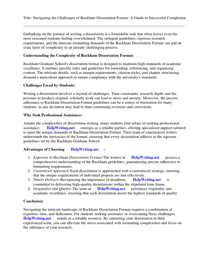 Rackham Dissertation Format | PDF | Thesis | Discourse