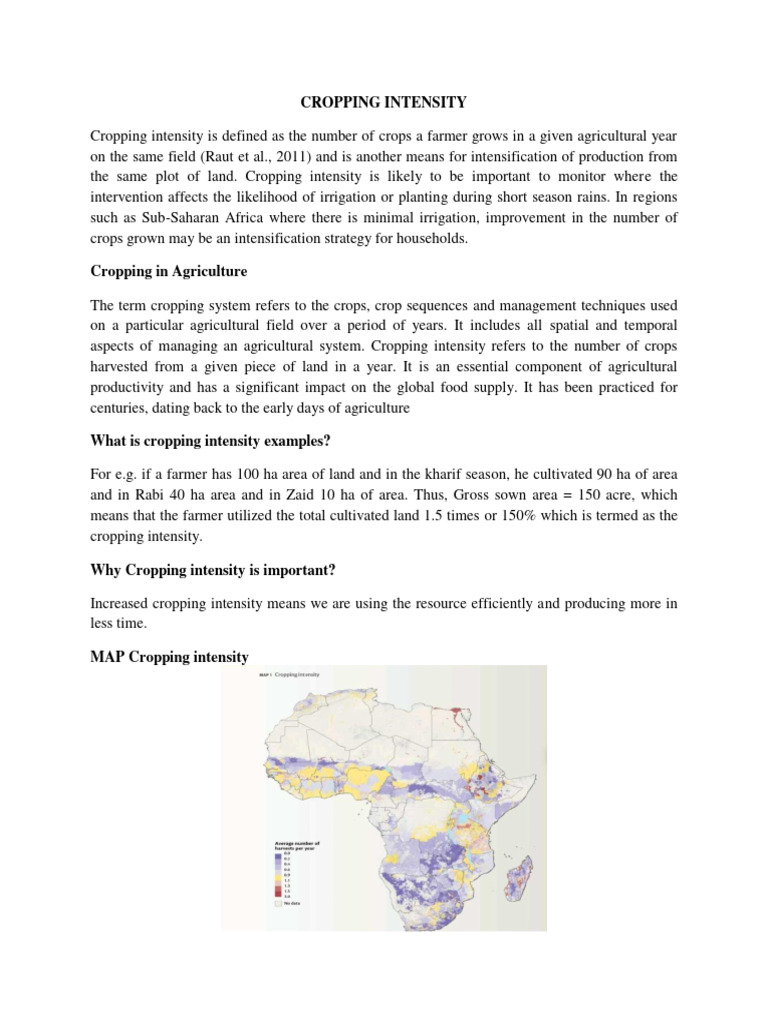 Cropping Intensity | PDF