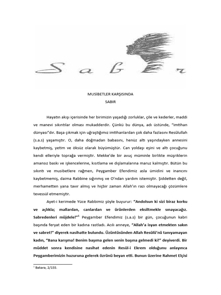 Musi̇betler Karşisinda Sabir | PDF