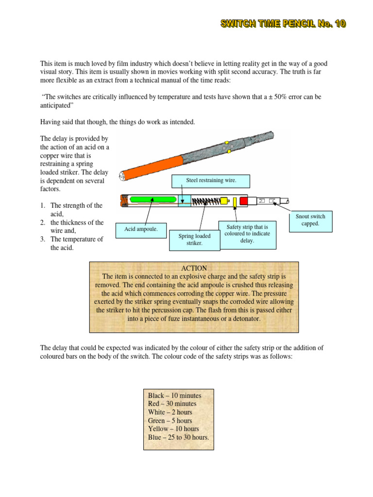 British Switch No.10 Time Pencil | PDF