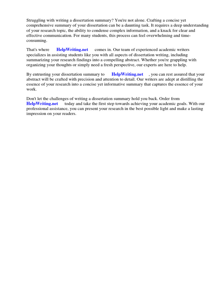 Dissertation Zusammenfassung Schreiben | PDF