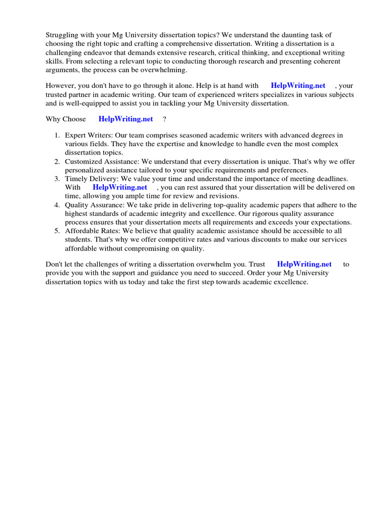 MG University Dissertation Topics | PDF | Thesis | Artificial Intelligence