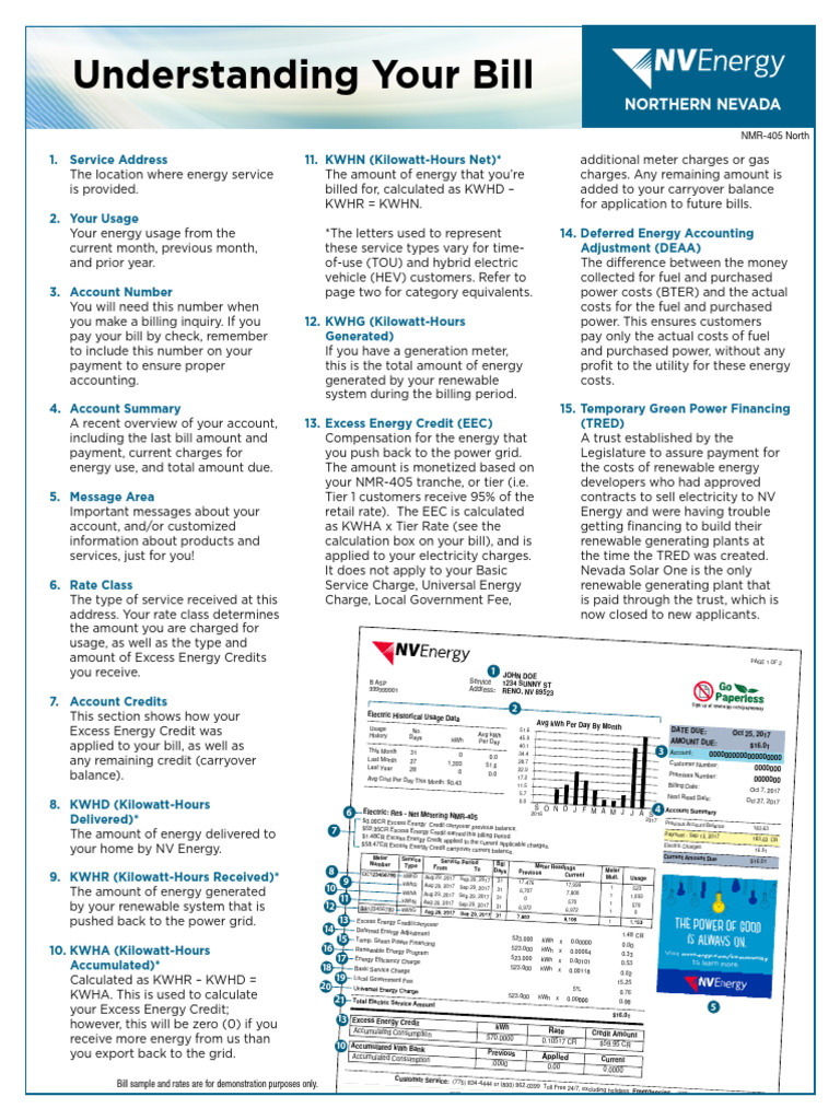 Understanding Your NV Energy Bill | PDF | Fee | Economies
