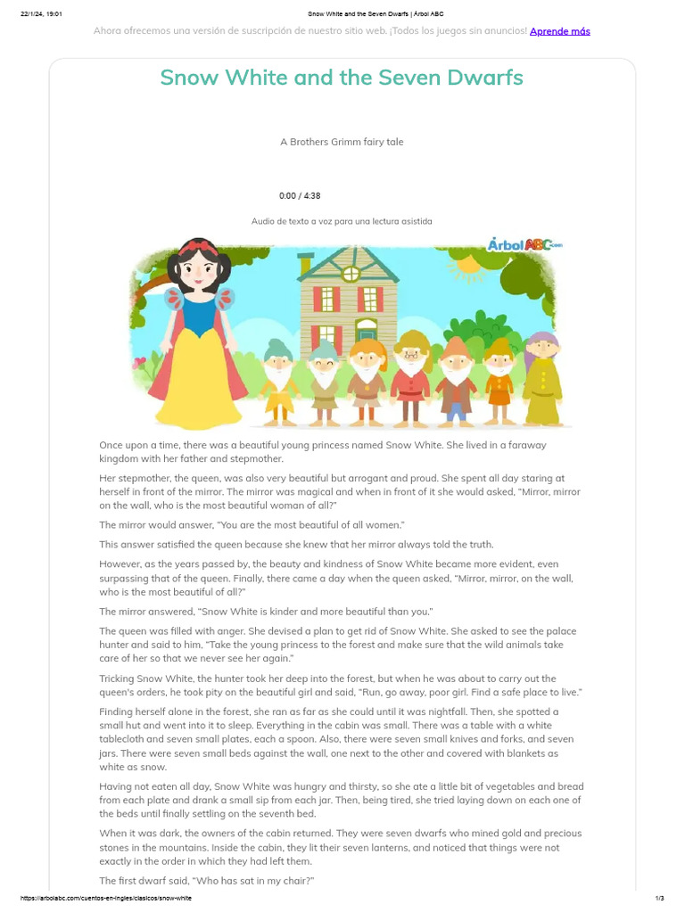 Snow White and the Seven Dwarfs _ Árbol ABC | PDF | Snow White | Fairy ...
