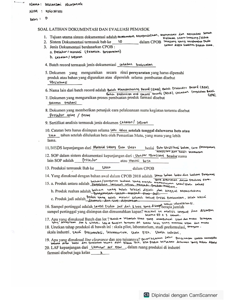 011 - Wulansari Nurjanah - Tugas 2 Industri Farmasi | PDF