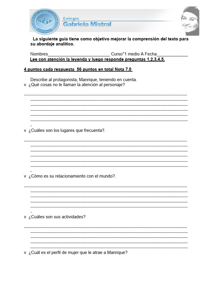 Guía de Lectura de La Leyenda | PDF | Historia