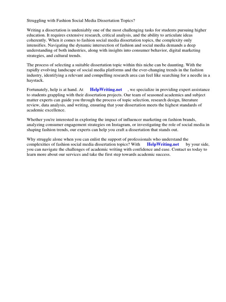 Fashion Social Media Dissertation Help | PDF | Social Media | Popular ...
