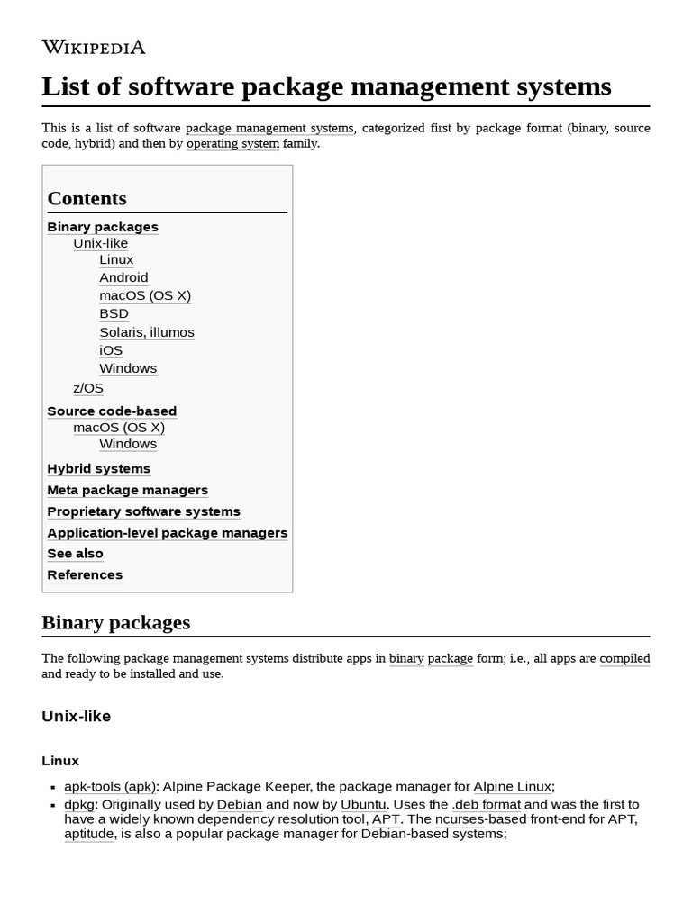 List of Software Package Management Systems | PDF | Linux Distribution ...