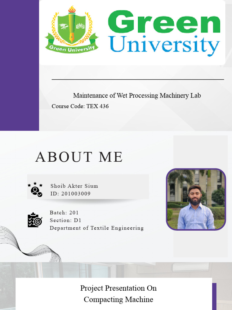 Purple & White Business Profile Presentation | PDF | Textiles | Machines