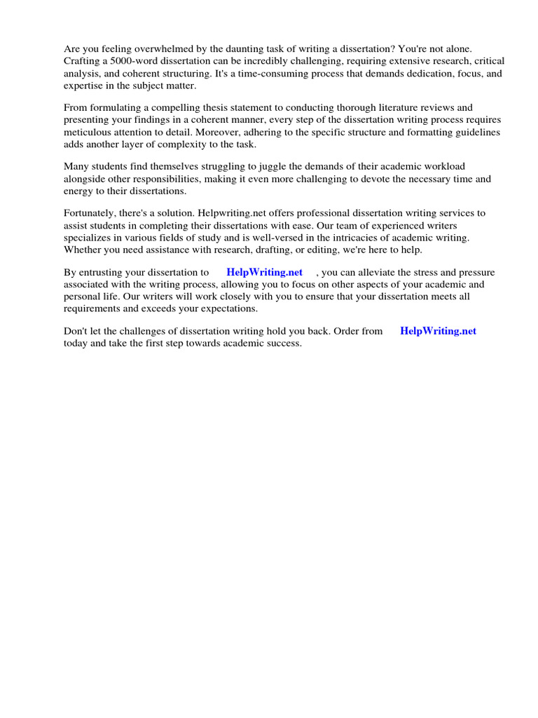 5000 Word Dissertation Structure | PDF | Thesis