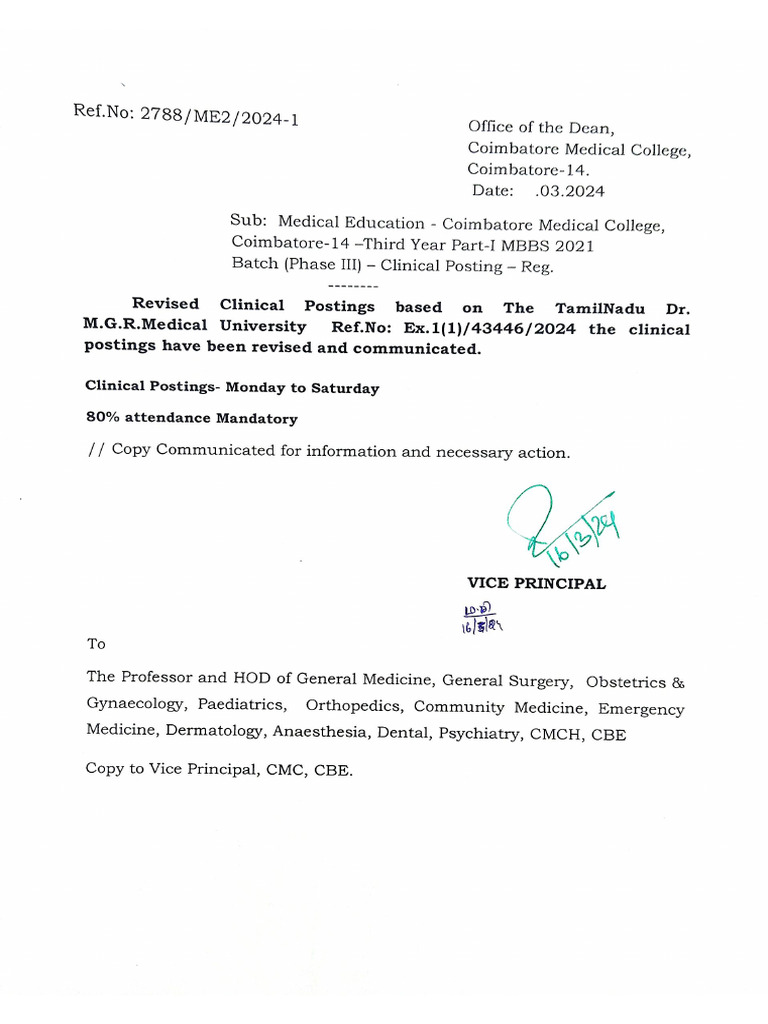 Third MBBS Clinical Posting | PDF