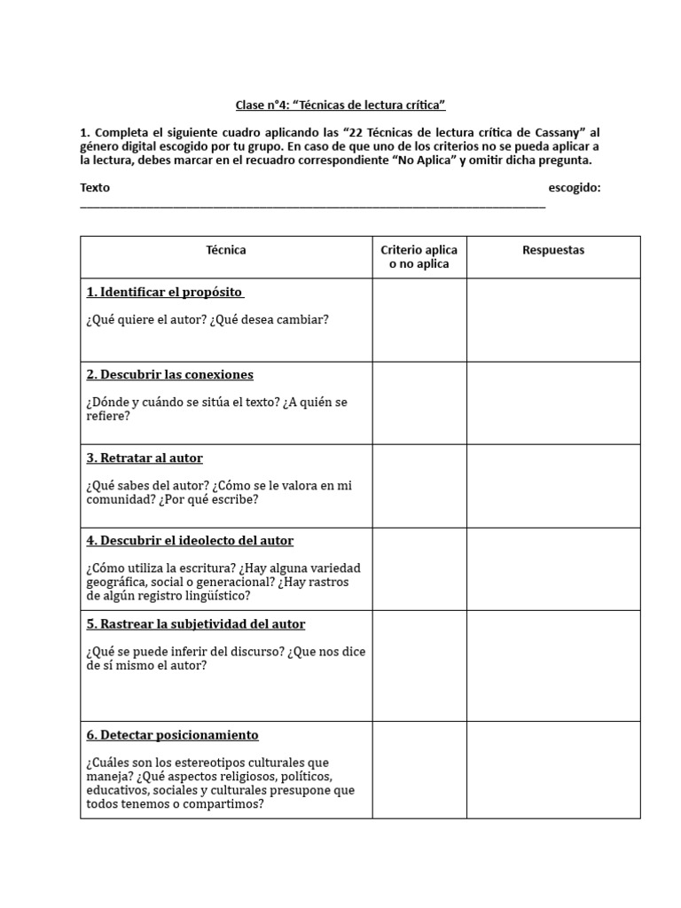 Técnicas de Lectura Crítica Digital | PDF