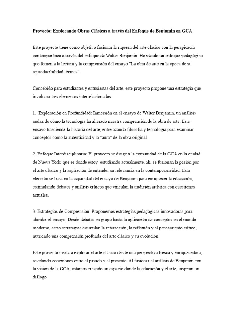 Explorando_Obras_Clásicas_a_través_del_Enfoque_de_Benjamin_en_GCA | PDF | Ensayos | Cognición