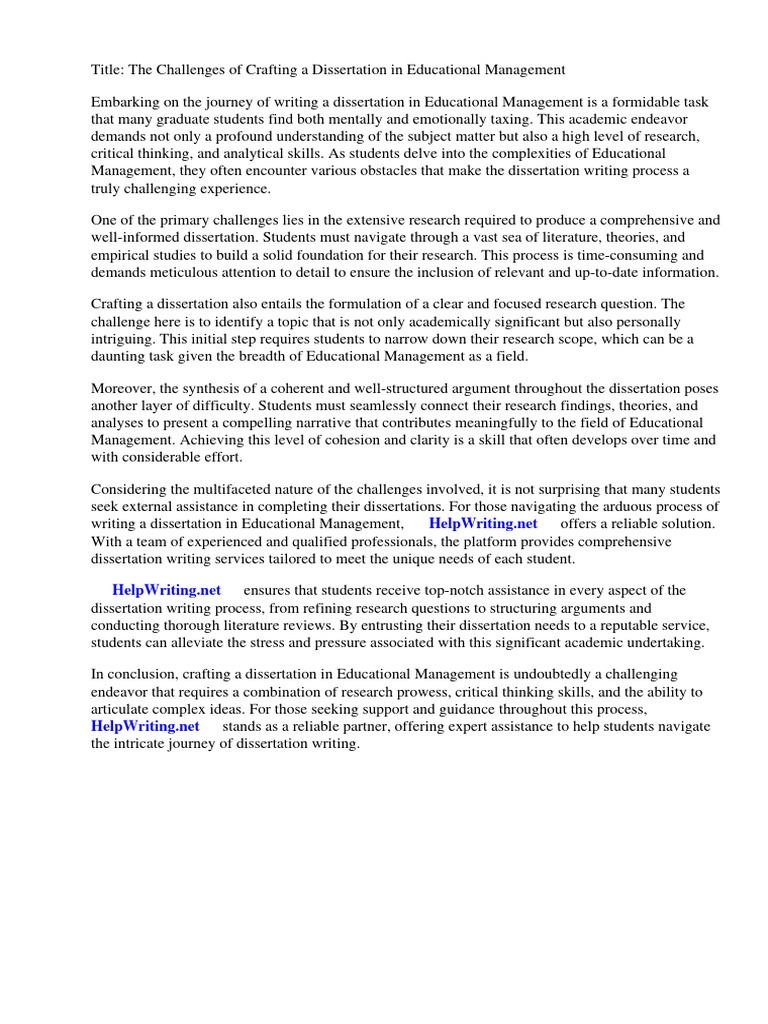Sample Dissertation Titles Educational Management | PDF | Thesis | Experience