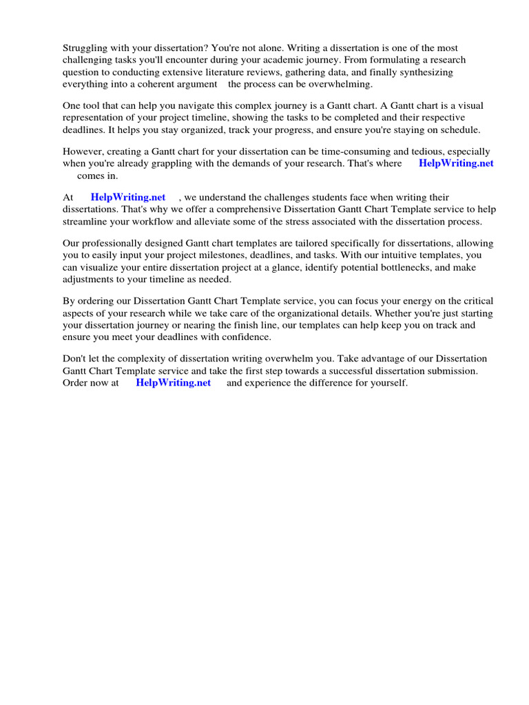 Dissertation Gantt Chart Template | PDF | Thesis | Project Management