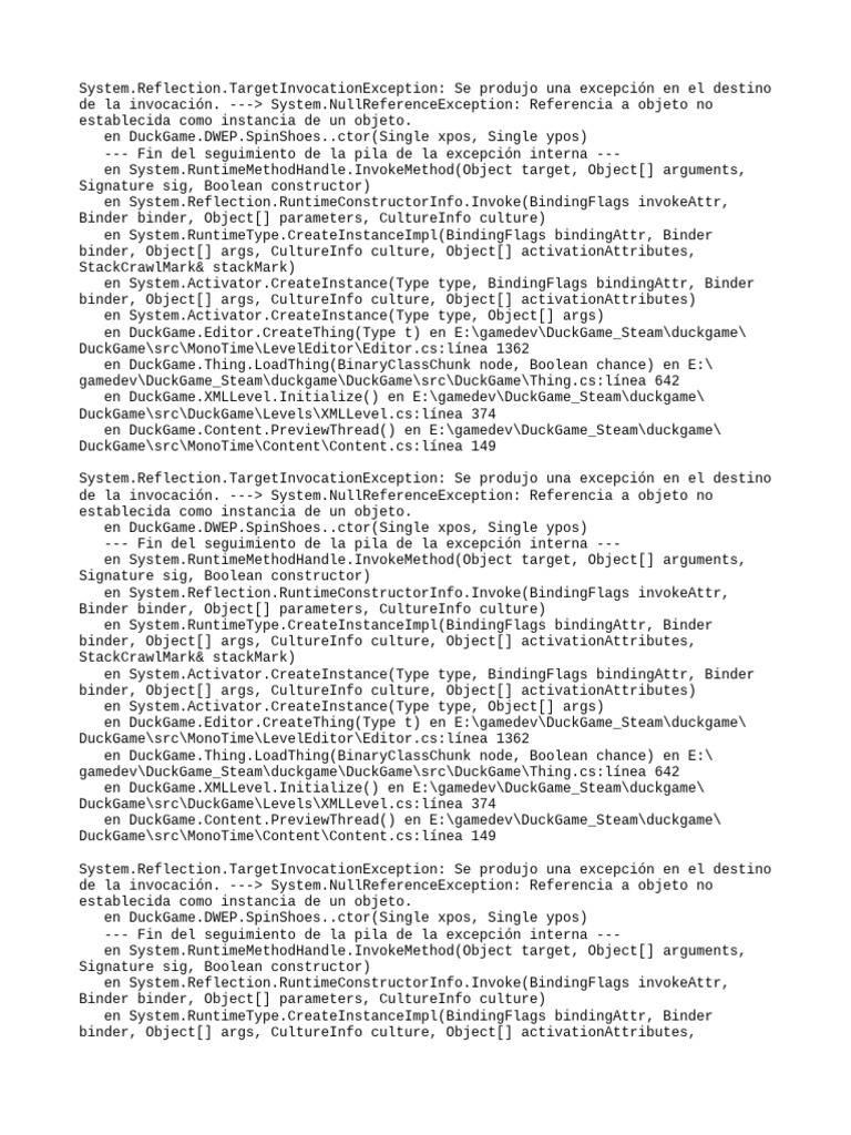 Errores en DuckGame: Excepciones y Logs | PDF | Microsoft | Software de ...