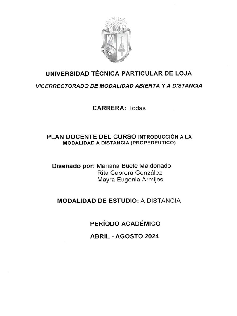 Plan Docente | PDF