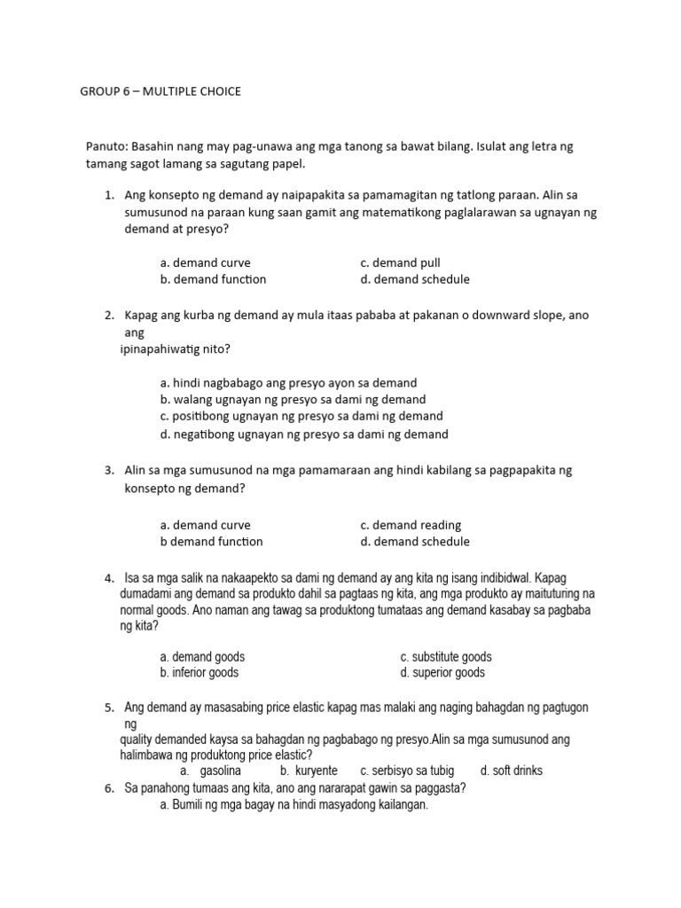 Multiple Choice | PDF