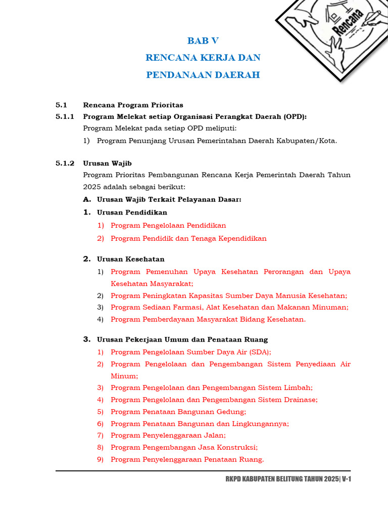 Bab 5 - Ranwal RKPD 2025 - NF | PDF | Ilmu Sosial