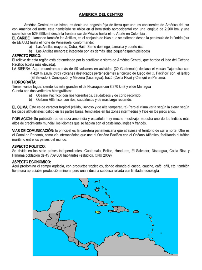 Geografía y Economía de Centroamérica | PDF | Américas | Centroamérica