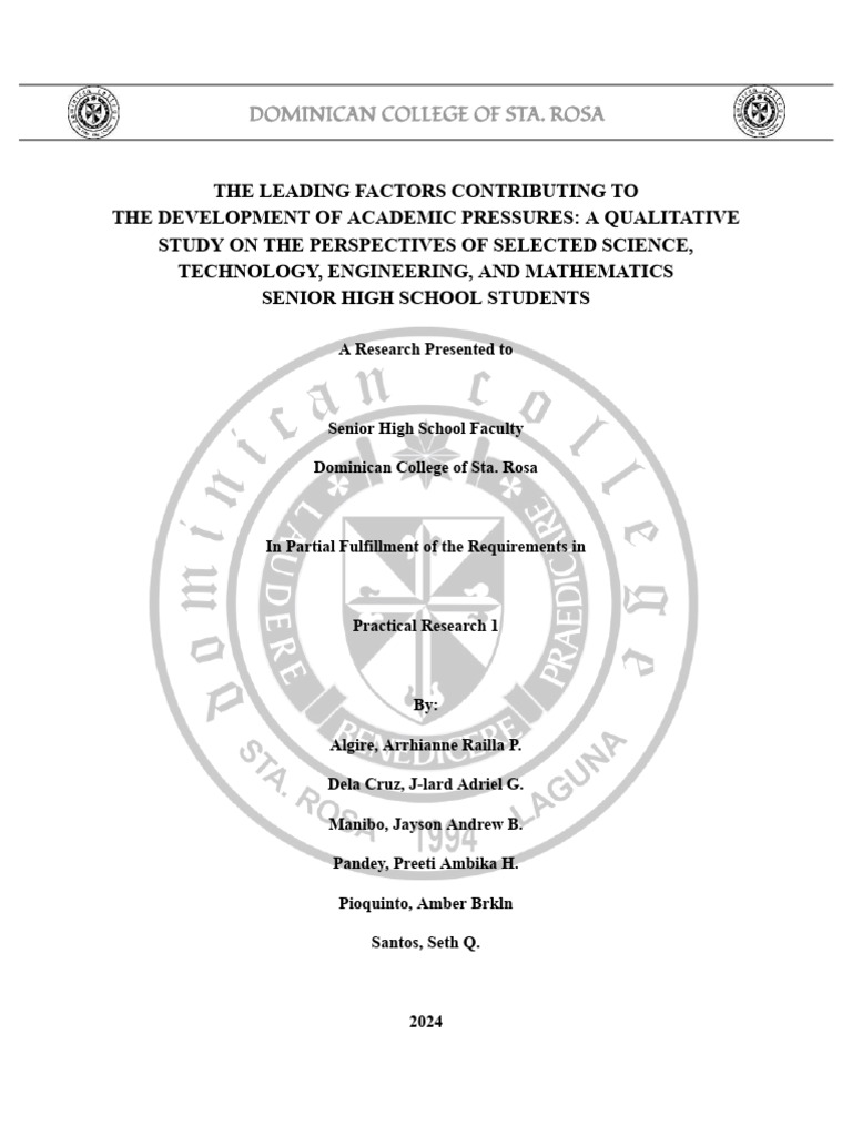 Academic Pressures on STEM Students | PDF | Science, Technology, Engineering, And Mathematics ...