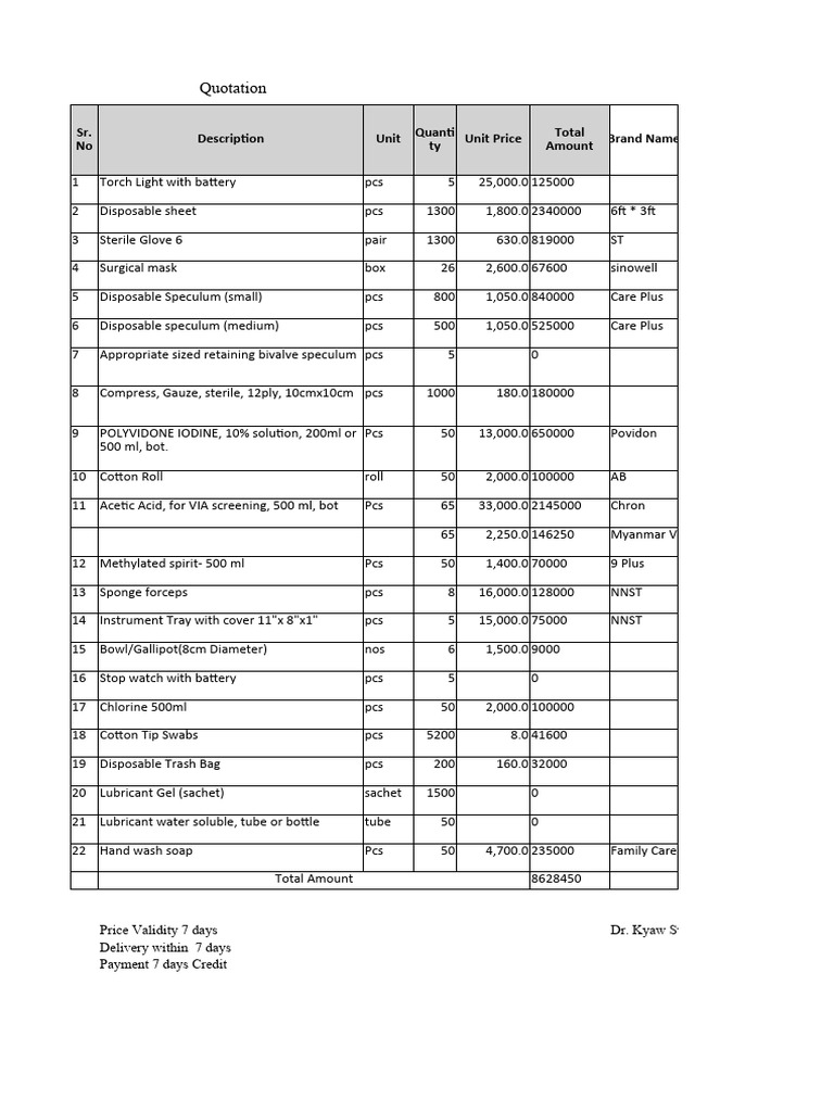 Request For Quotation BHT | PDF | Materials | Chemistry