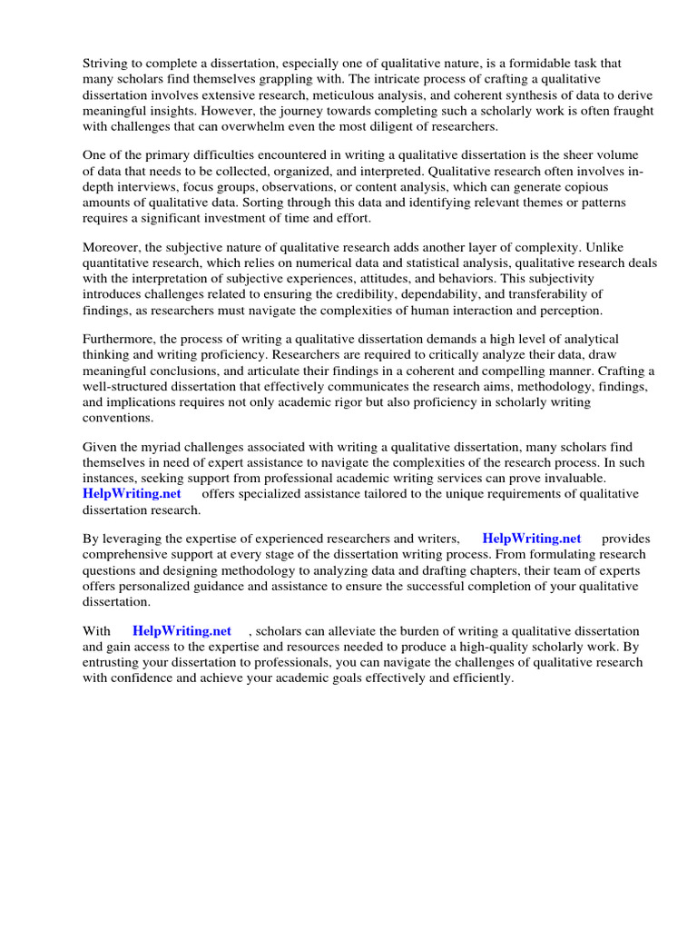 Dissertation Qualitative | PDF | Methodology | Qualitative Research