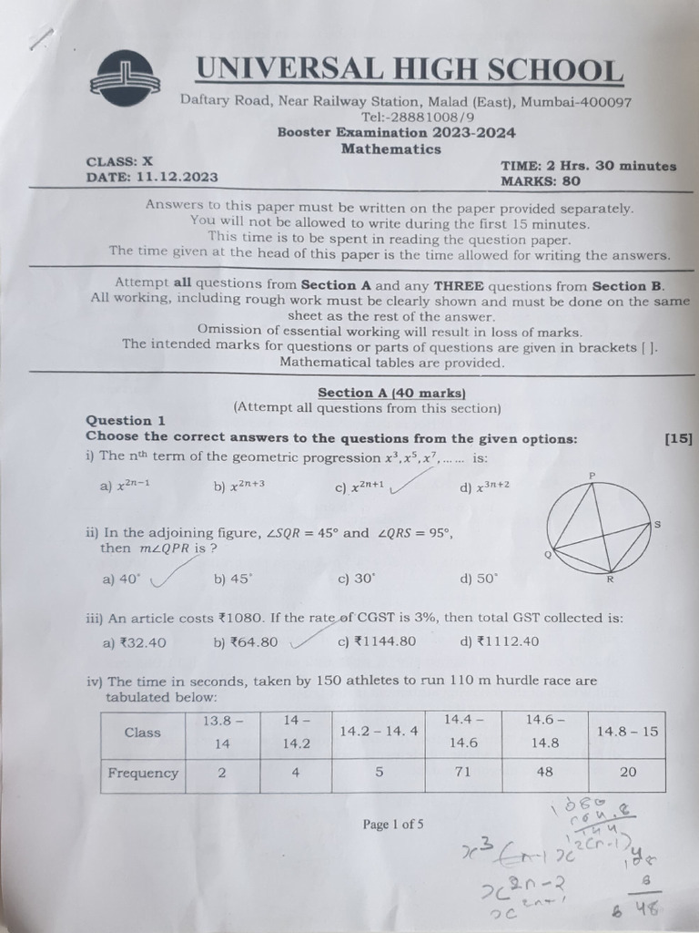 23-24 x Maths Universal -1 | PDF | Matrix (Mathematics) | Mathematical ...