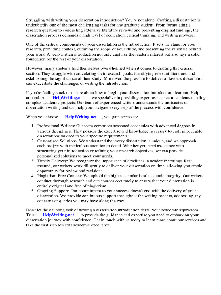 How To Start My Dissertation Introduction | PDF | Thesis | Essays