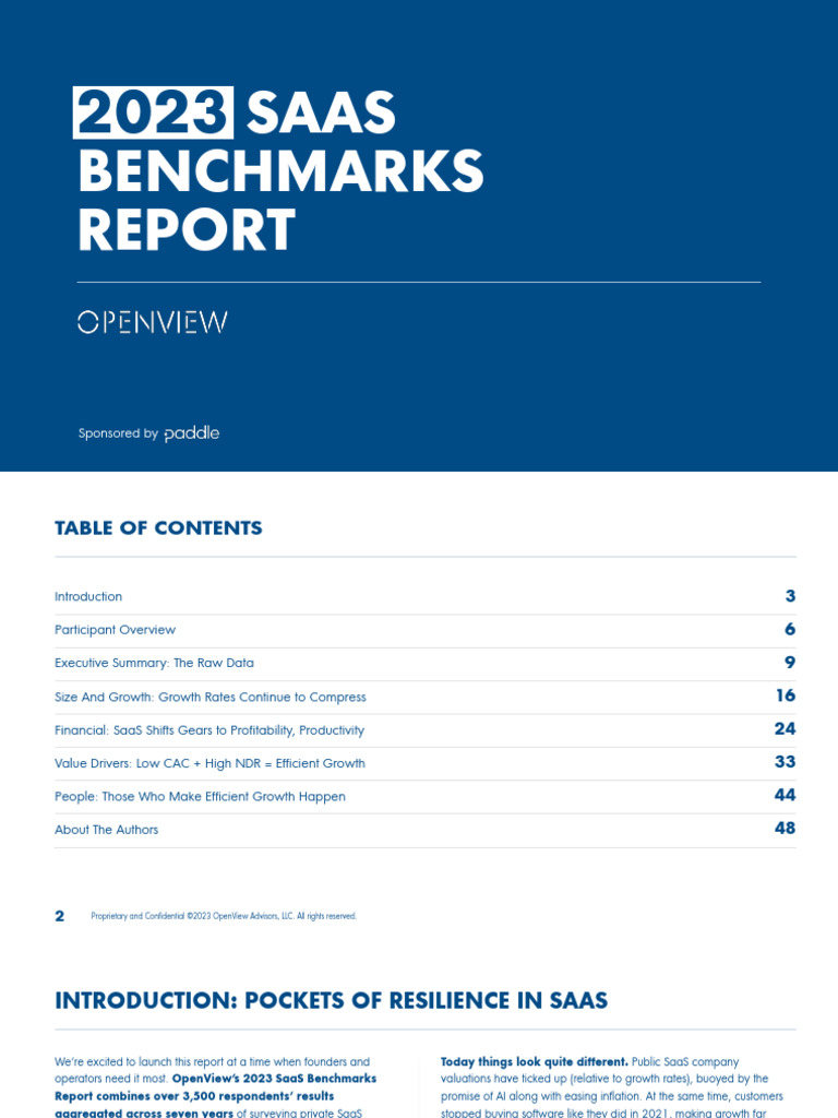 OpenView 2023 SaaS Benchmarks Report | PDF | Venture Capital ...