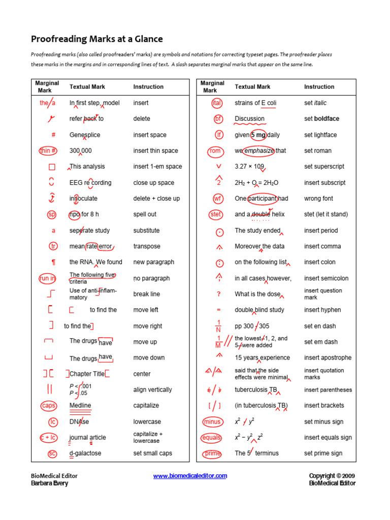 Editing, Writing, Proofreading Marks | PDF | Proofreading | Punctuation