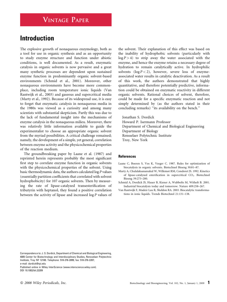 Biotech Bioengineering - 2008 - Laane - Rules For Optimization of ...
