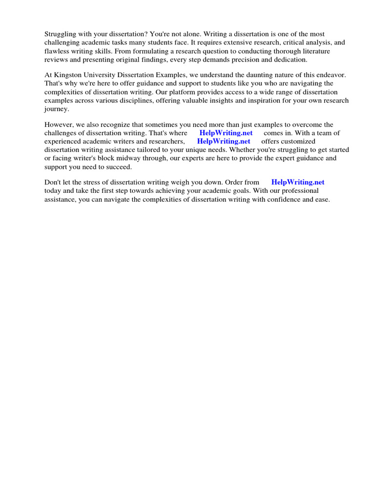 Kingston University Dissertation Examples | PDF | Methodology | Profit ...